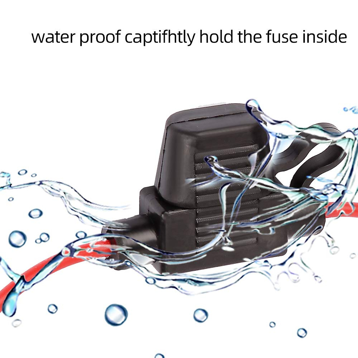 HUIQIAODS 2 Pack Mini Blade Fuse Holder 18 Gauge Waterproof Pigtail Inline Fuse Holder with 5A ATM Fuses