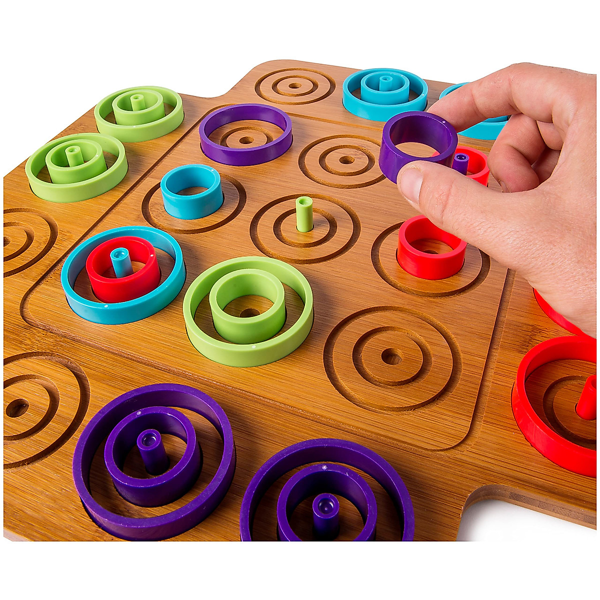 Otrio Wood Strategy-Based Family Board Game Award-Winning STEM Interactive Puzzle Game, for Adults and Kids Ages 8 and up