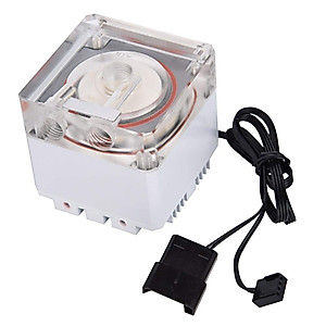 CPU Water Cooling Pump,3000RPM Fast Heat Dissipation Computer Pump 800L/H 3.5 Meters Pump Head PC Pump (White)