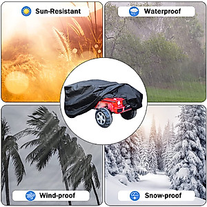 TOHONFOO Kids Ride-On Toy Car Cover, 62 x 40 x 29inch Outdoor Water Resistant Protection Cover Power Wheels Cover Waterproof for Children Wheels Toy Electric Car