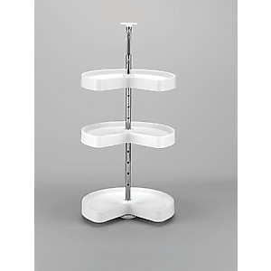 18in 3 Shelf Kidney Polymer Lazy Susan Set White