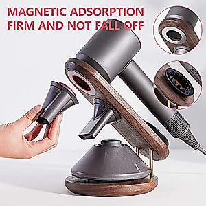 Livoccur Hair Dryer Stand Holder for Dyson Supersonic, Magnetic Hair Dryer Display Stand wood Bathroom Organizer for Dyson Supersonic Hair Dryer Tools, Compatible for All Dyson Supersonic Models