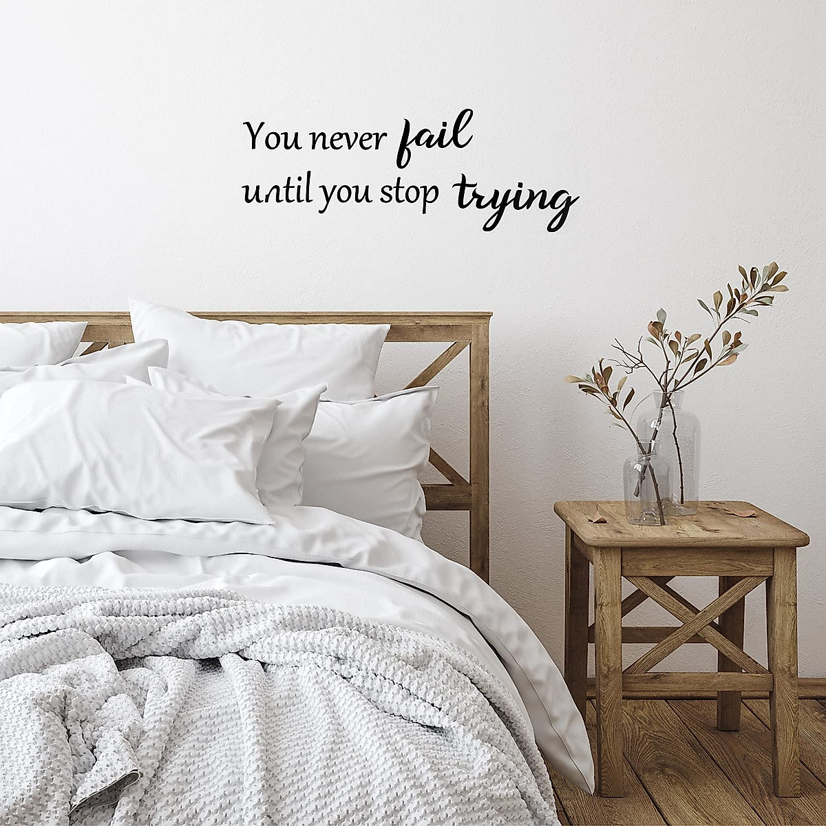 5 Sheets Vinyl Wall Quotes Stickers Inspirational Quotes Decals Peel and Stick Motivational Wall Decals Never Give up Anything is Possible Wall Decals for Bedroom Living Room Office Bathroom