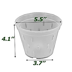 TRUEDAYS Clear Orchid Pots with Holes Plastic Flower Planter 5.5 inch 4 Pack