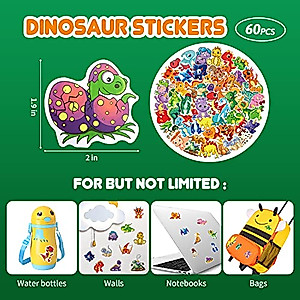 Dinosaur Birthday Party Supplies for 12 Kids, Dino Gift Bags Party Favors with Dinosaur Eggs That Hatch, mini dinosaur figures grown in dark , Slap Bracelets, Rubber Rings and Tattoos Stickers for dino themed party Gifts, Goodie treat Bags Fillers