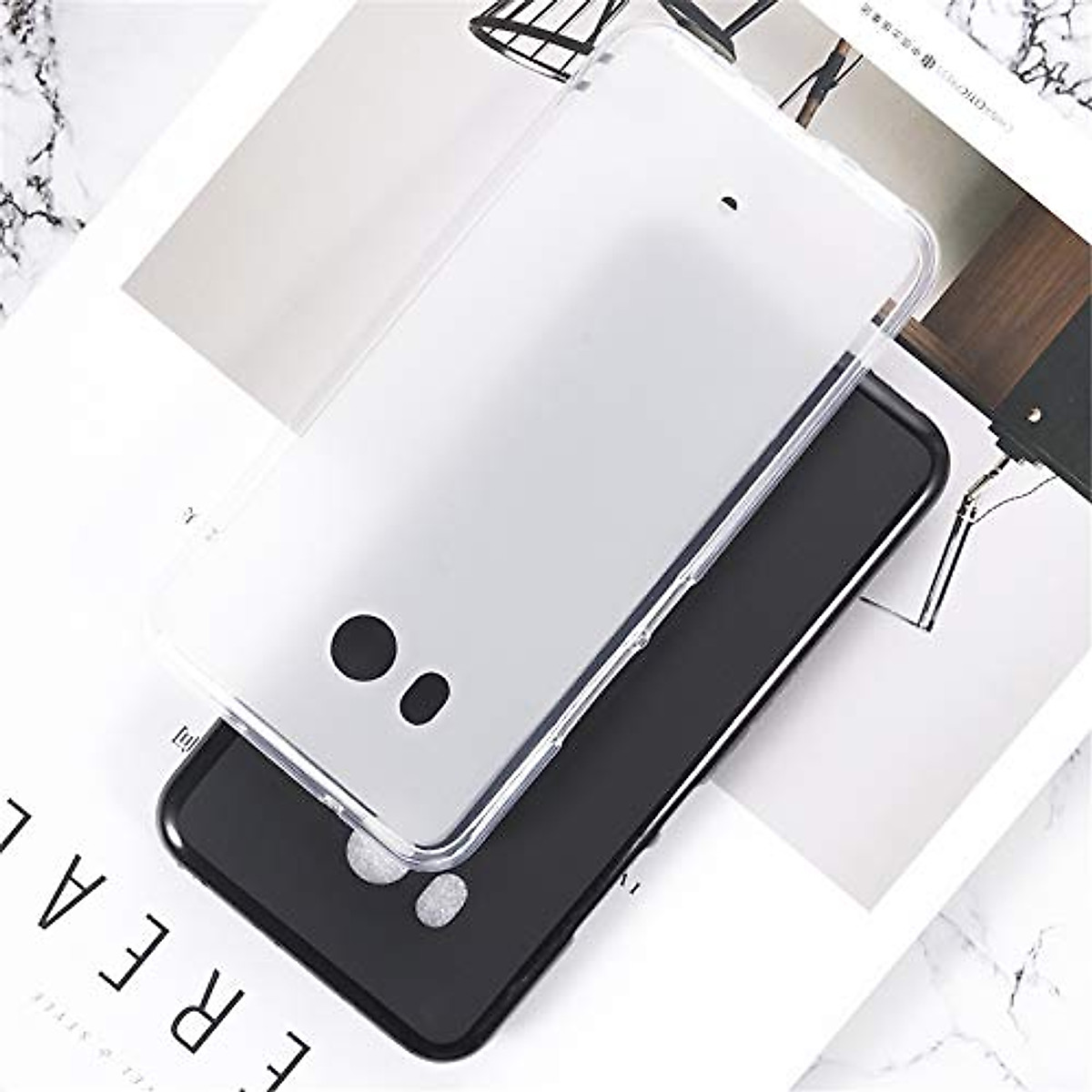 Shantime HTC U11 Case, Scratch Resistant Soft TPU Back Cover Shockproof Silicone Gel Rubber Bumper Anti-Fingerprints Full-Body Protective Case Cover for HTC U11 (White)