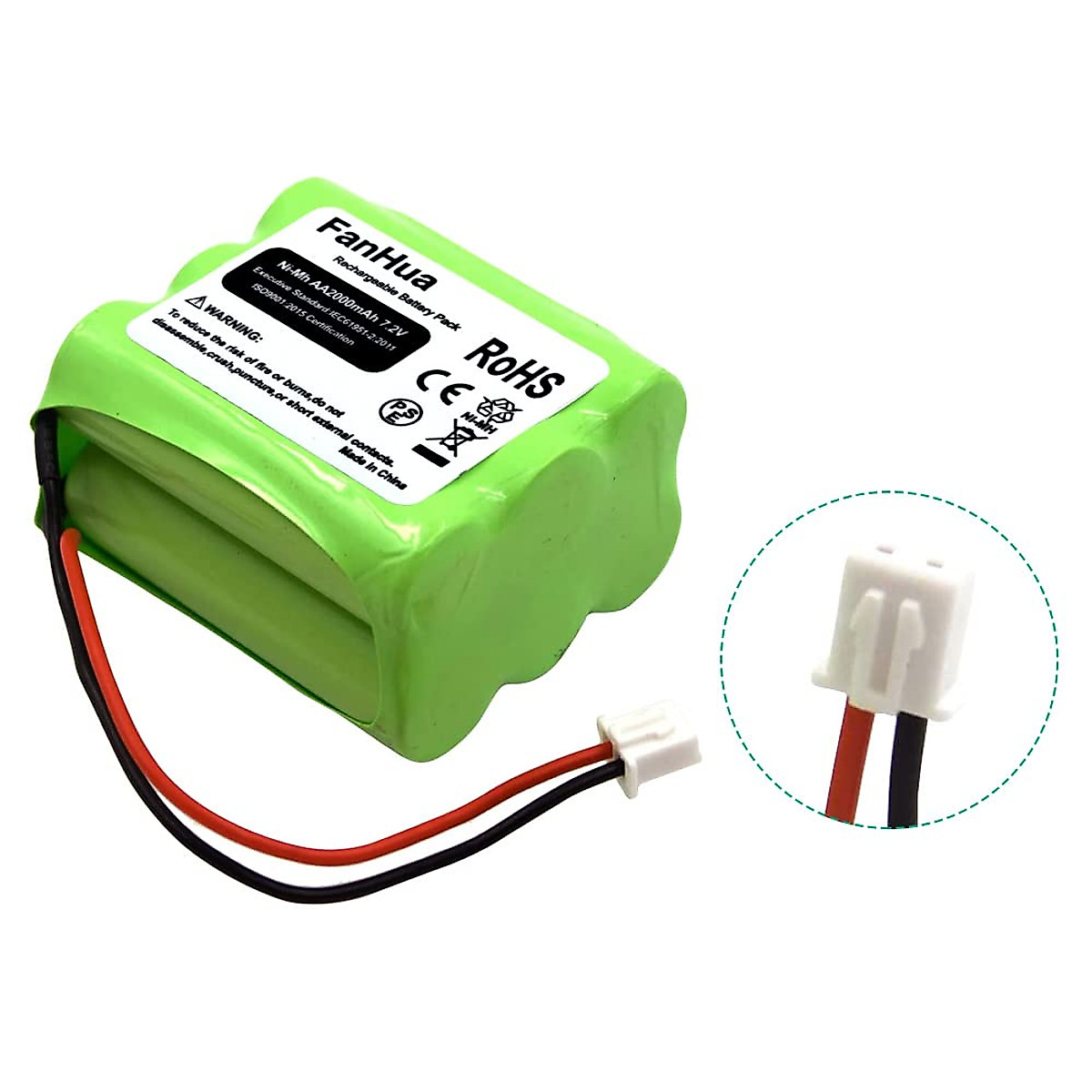 Fanhua 2000mAh 7.2V Replacement Battery for 2Gig BATT1X,BATT2X,BATT1,GC2 2GIG-CNTRL2 2GIG-CP2 GCKIT311 Go Control Security Panel Alarm System 6MR2600AAY4Z 10-000009-001 10-000013-001 Linear PERS-4200