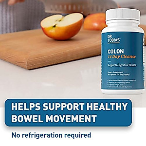 Dr. Tobias Colon 14 Day Cleanse, Supports Healthy Bowel Movements, Colon Cleanse Detox, Advanced Cleansing Formula with Fiber, Herbs & Probiotics, Non-GMO, 3 Bottles of 28 Capsules Each (1-2 Daily)