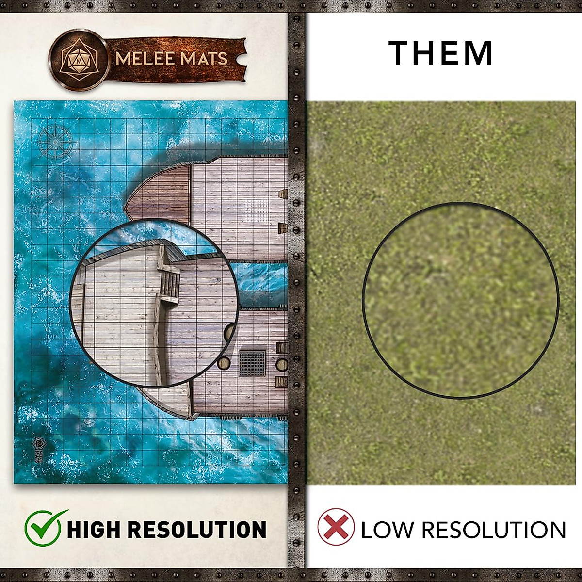 Melee Mats DND Map Starter Kit for Dungeons & Dragons Game - 24” x 36" 3 Pack Double Sided, Wet/Dry Erase Battle Terrain Grid - Ultimate Tabletop Board Gaming Experience with Accessories