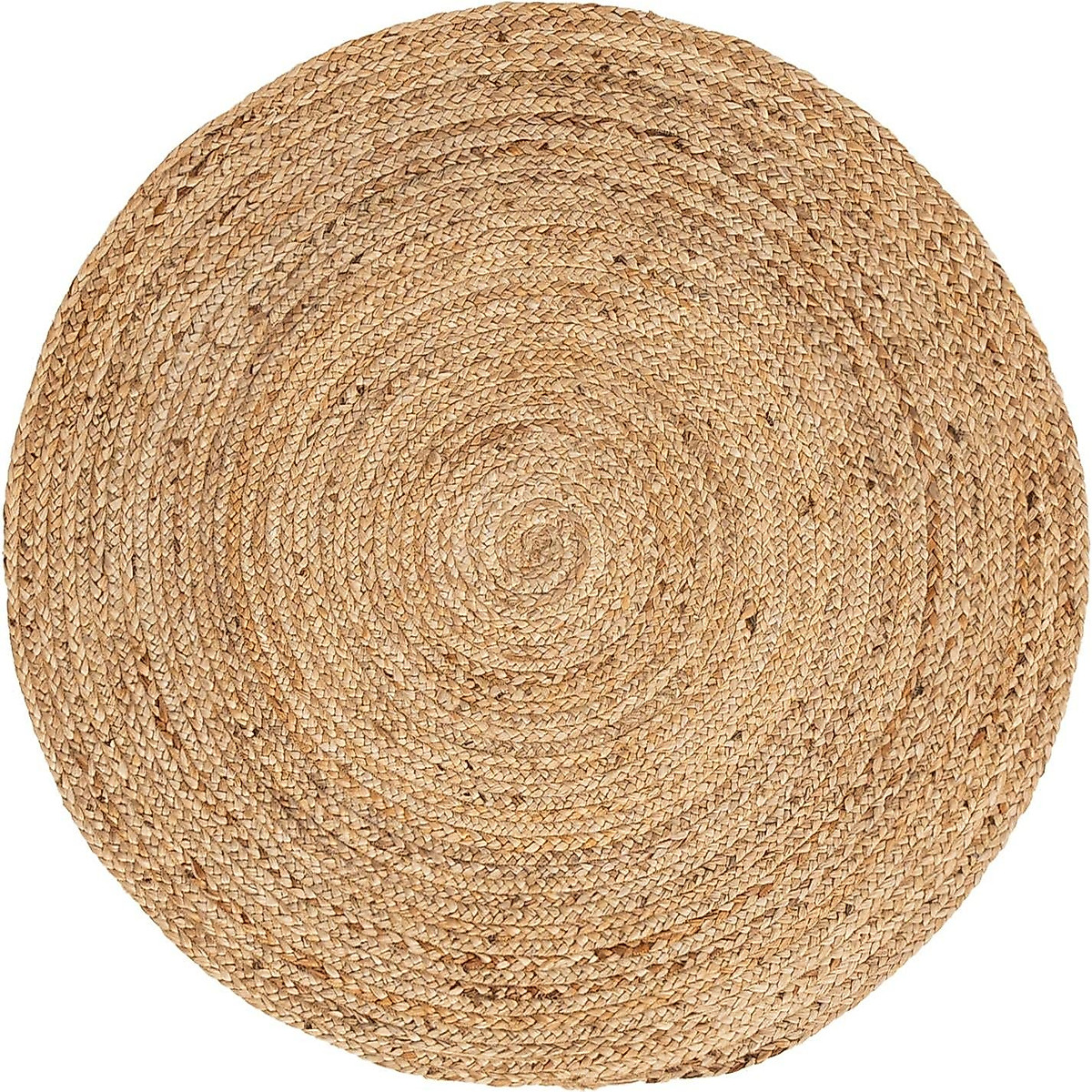 Unique Loom Braided Jute Collection Area Rug - Dhaka (4' 1" Round, Natural)