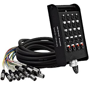 Seismic Audio - SAXQ-12x4x25 - 12 Channel 25' XLR Snake Cable with XLR and 1/4" Returns on the Box