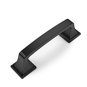 Amerdeco 10 Pack Matte Black 3 Inch(76mm) Hole Centers Kitchen Cabinet Pulls Cabinet Hardware Kitchen Handles for Cabinets Cupboard Handles Drawer Pulls AM0002