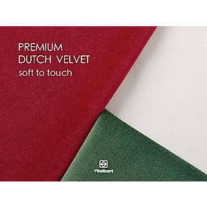 Vitalizart Christmas Velvet Ribbon Set 3/8" x 15Yd Wooden Spool Fabric Trim Eco-Friendly 3 Rolls * 5Yd for Christmas Wreath Decoration Handmade Craft Ornaments Gift Wrapping & Bow Making