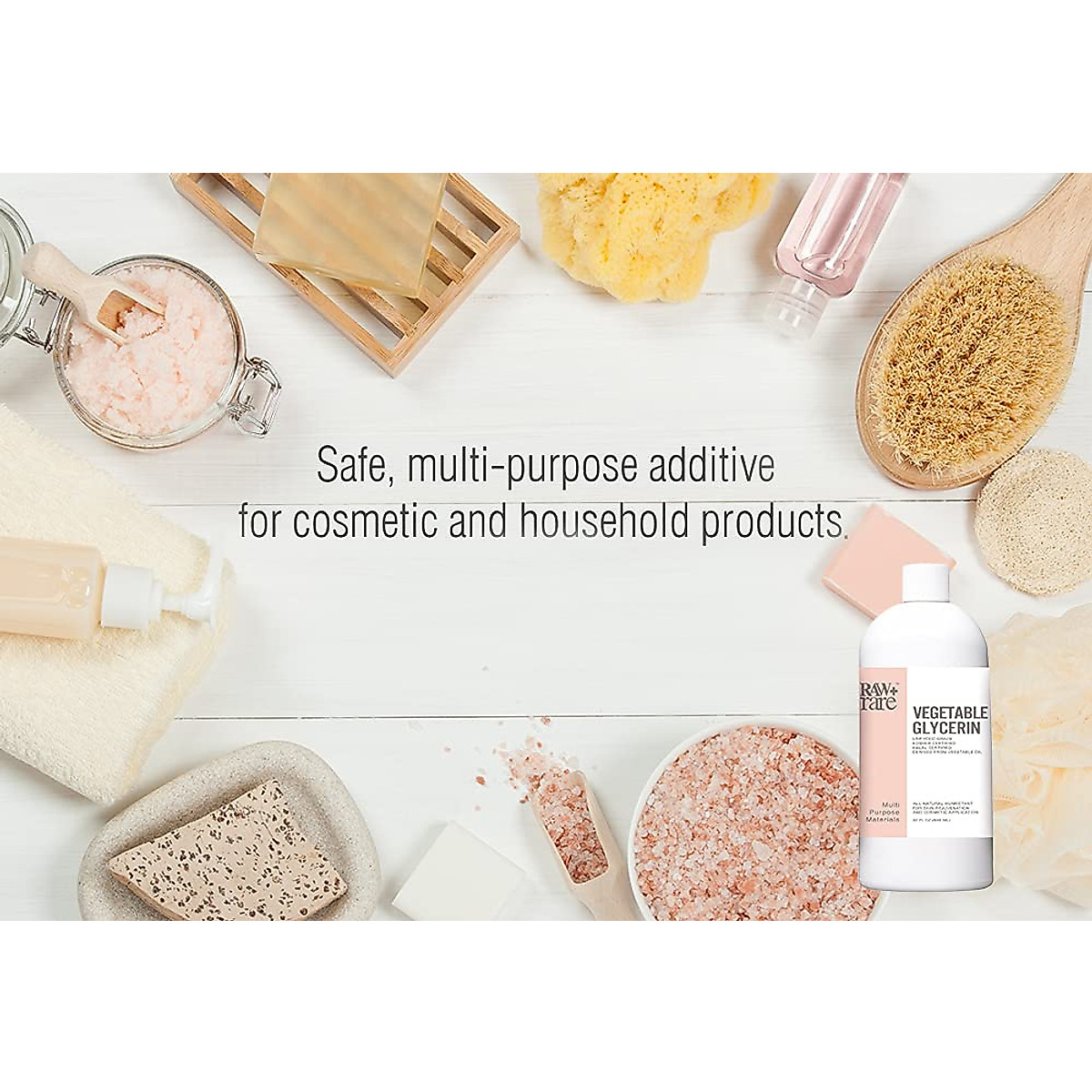 Raw Plus Rare Organic Vegetable Glycerin Liquid, Food Grade Glycerine for Skin and Hair Care, Cosmetic and Pharmaceutical, Kosher, Halal, Vegetable Glycerine