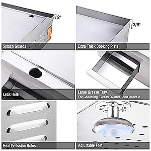 Yescom 2500W 24" Electric Countertop Griddle Flat Top Commercial Restaurant BBQ Grill