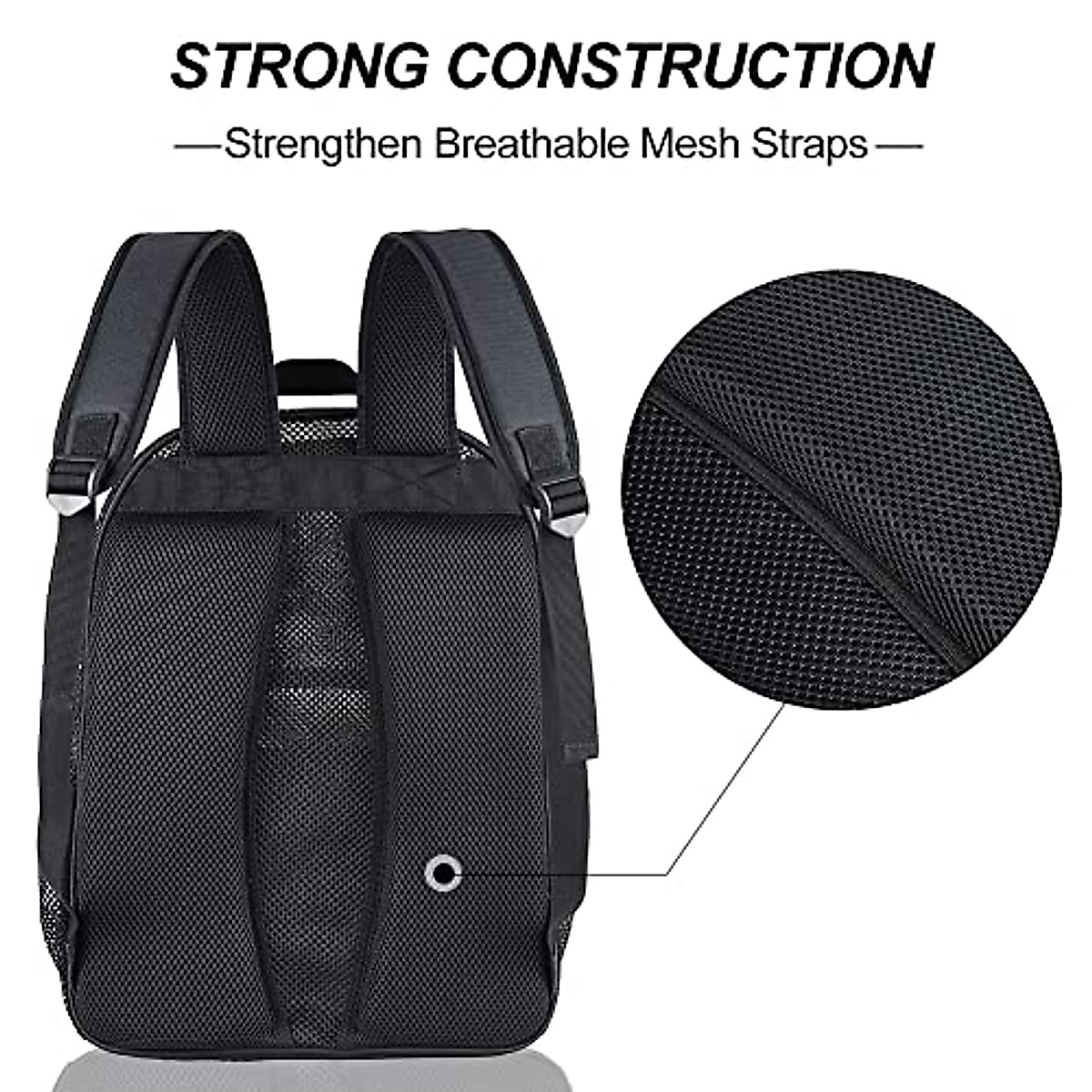 Clearworld Heavy Duty Mesh Backpack, Semi-Transparent Mesh College Backpack with Padded Shoulder Straps, Lightweight Casual Daypacks for Beach Gym Travel