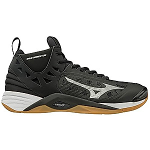 Mizuno Men's Wave Momentum Mid Volleyball Shoe, blacksilver, 16 D US