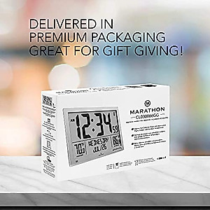 Marathon Atomic Full Calendar Clock - Large Digits & Temp