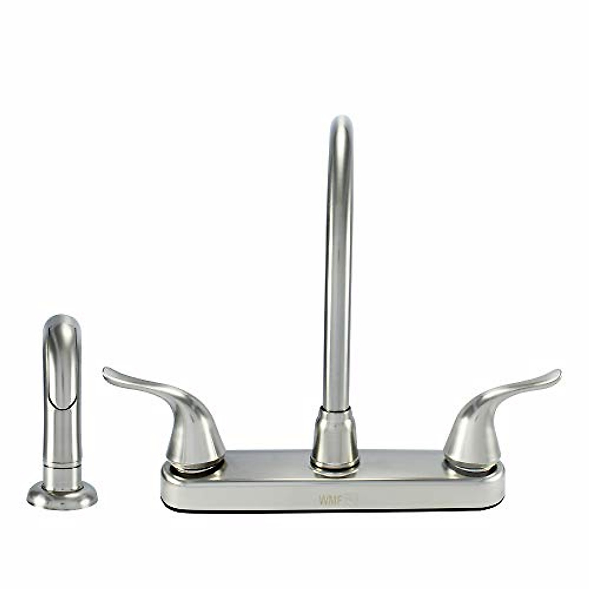Wasserman 23073124 - RV Kitchen Sink Faucet High Spout Double Handle Washerless with Side Spray