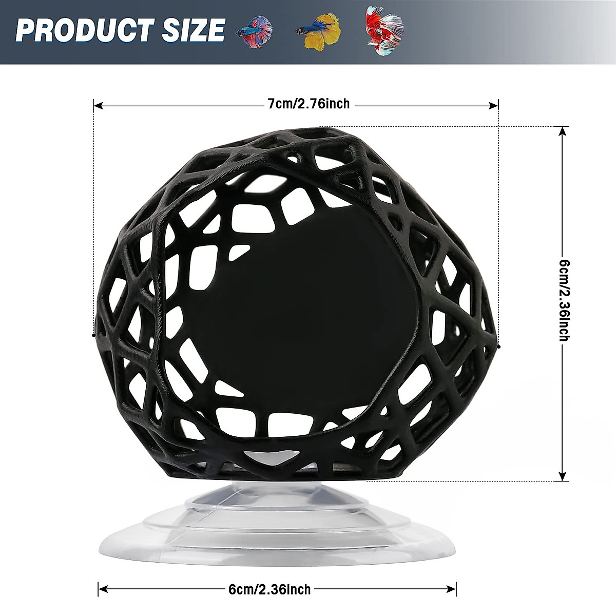 Aquarium Plant Holder, Fish Tank Plant Holder with Suction Cups, Aquarium Planter Cup, Hanging Aquarium Planter Cups, for Aquatic Plant Cultivation and Water Feature Decoratio(Black)