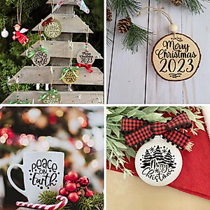 Christmas Stencils for Painting on Wood Small Cookie Christmas Tree Ornaments Mini Reusable Christmas Stencils for Kids Crafts Supplies Glass Home Party Decorations Supplies (24 Christmas 4inround)