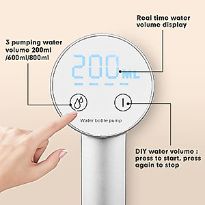 Desktop Water Jug Dispenser with Removable Base, Water Dispenser for 5 Gallon Bottle, Portable Electric Folding Countertop Water Bottle Pump with USB Charging for Camping Picnic Home Office