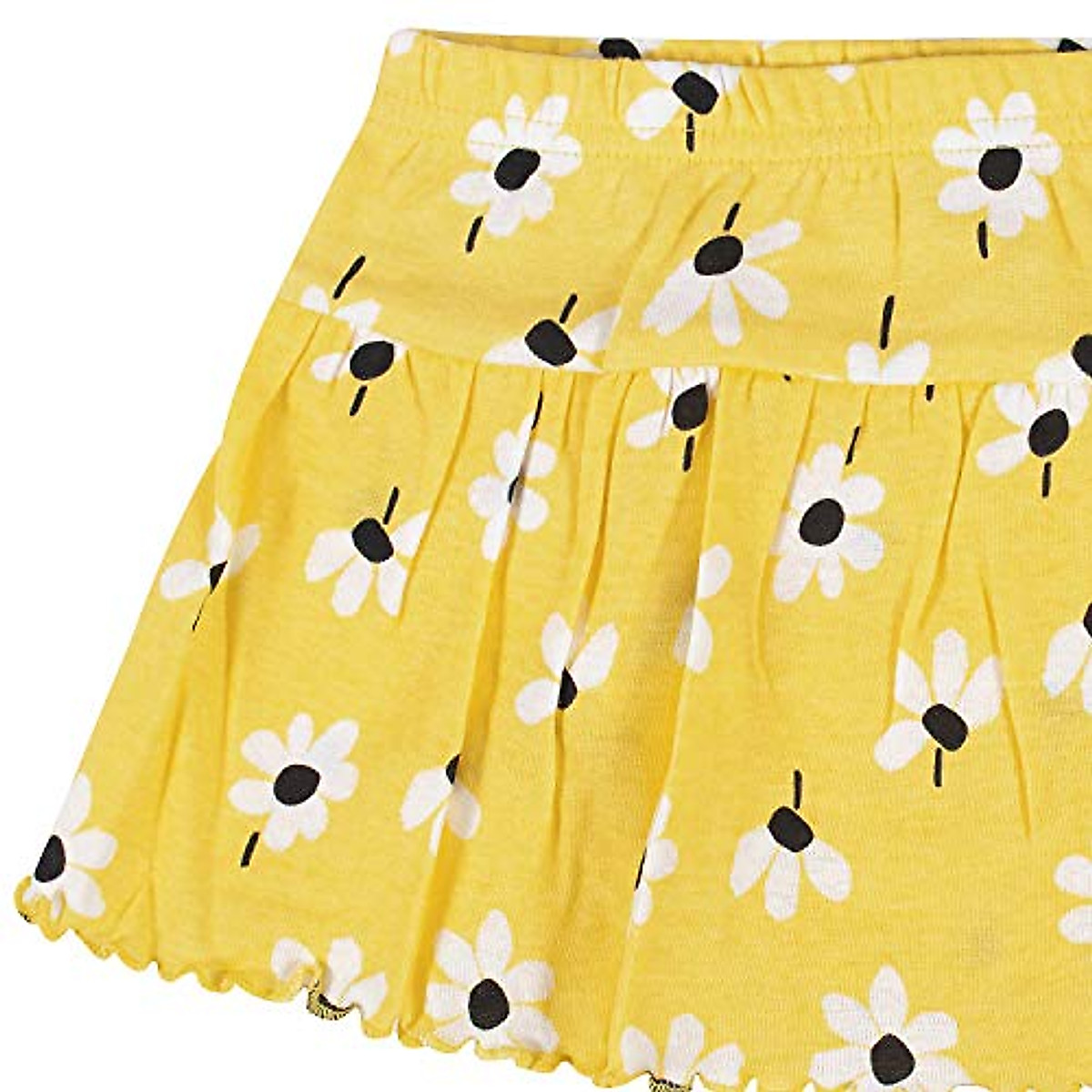 Gerber baby girls Toddler 4-piece Shirt, Onesie, Skirted Panty and Pants Set, Yellow Daisies T Shirts, 18 Months US