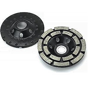 OKVEQUIP 2PACK 4Inch Diamond Cup Grinding Wheel Concrete Sanding Discs 12 Segments Heavy Duty Angle Grinder Wheels forGrinder Polishing Masonry Angle Grinding(Black and RED)