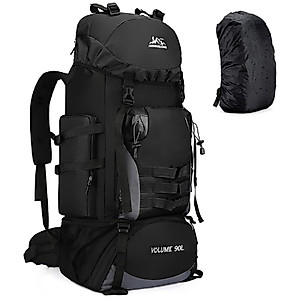 Unineovo 90L Camping Travel Backpack with Rain Cover,Waterproof Hiking Military Tactical Rucksack,Outdoor MOLLE Rucksack,Lightweight Large Travel Daypacks for Climbing Camping Touring