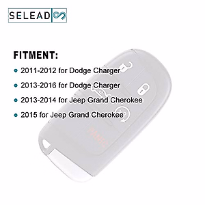 SELEAD Flip Key Fob 5 Buttons Keyless Entry Remote fit for 2011-2016 for Chrysler 300 for Dodge for Charger for Jeep for Grand for Cherokee Antitheft Keyless Entry Systems M3N32337100 1pc US Stock