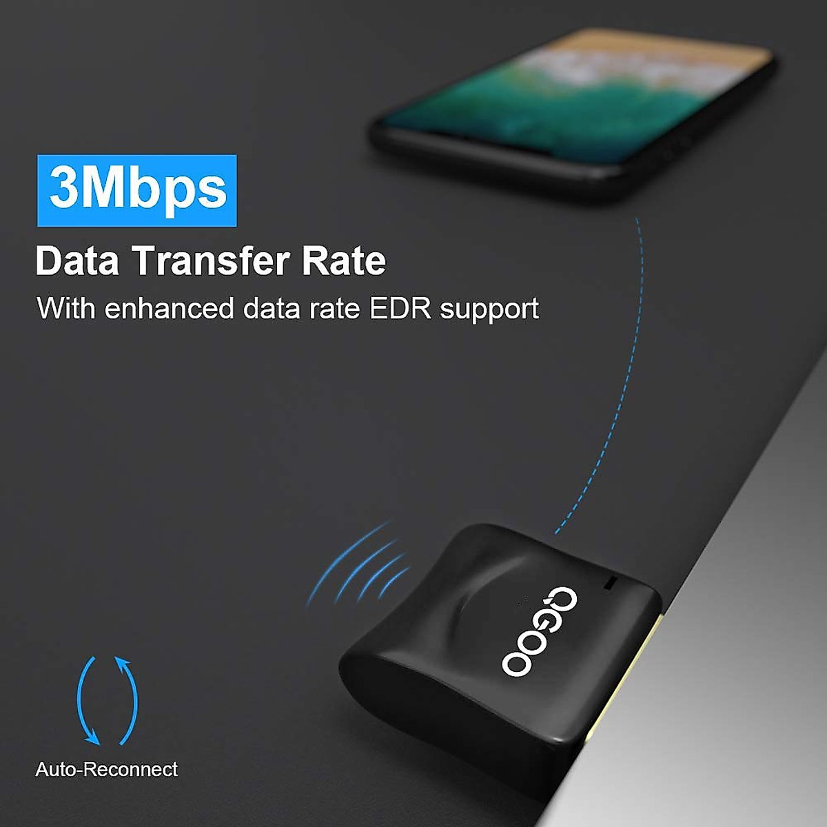 USB Bluetooth Dongle, QGOO Bluetooth 4.0 Adapter Bluetooth Receiver for PC Laptop Desktop Keyboard Mouse Headset Speaker Smartphone Tablet Compatible with Windows 11/10/8.1/8/7/XP/Vista/XP