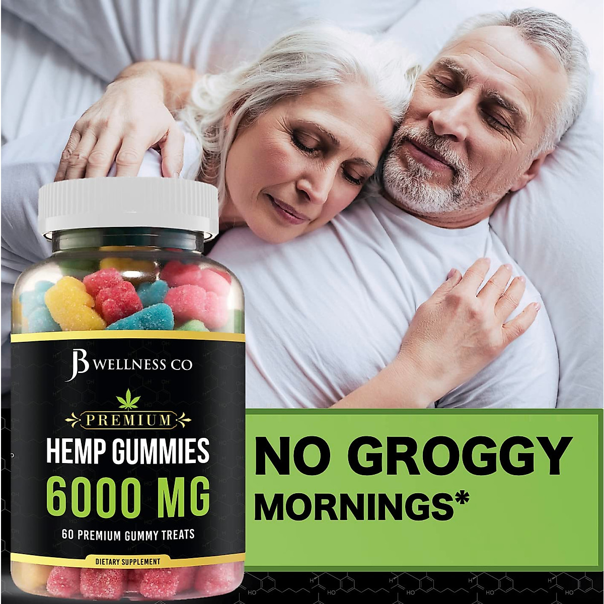 [2-PACK] Hemp Gummies Premium – 6000 MG – Great for Peace & Relaxation - Calming Gummies – Vitamins & Omega 3,6,9 – Made in The USA [2-PACK]