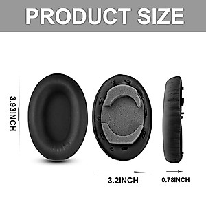 Replacement Earpads Compatible with Sony WH-1000XM4 (WH1000XM4) Headphones, Ear Pads Cushions Ear Covers with Soft Protein Leather,Noise Isolation Memory Foam Headset Ear Cushion-Added Thickness