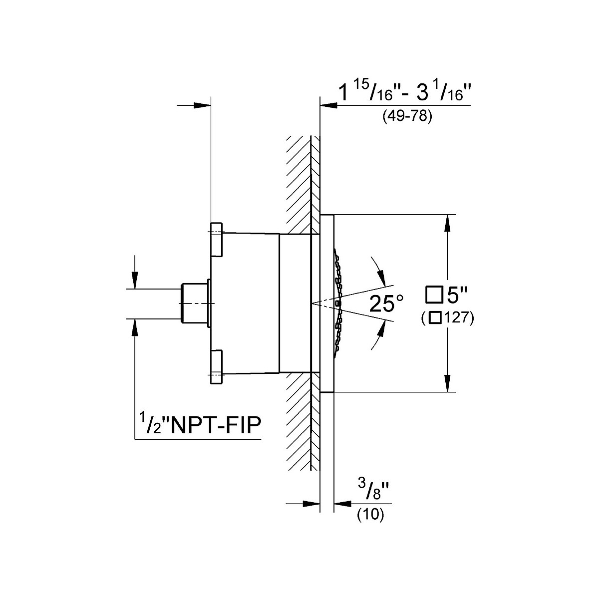 Grohe Rainshower In.F In. Series Body Spray