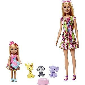 Barbie and Chelsea The Lost Birthday Playset with Barbie & Chelsea Dolls, 3 Pets & Accessories, Gift for 3 to 7 Year Olds