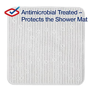 Clorox by Duck Brand Cushioned Foam Shower Mat, Non Slip Bathtub Mat with Suction Cups, Fits Square Shower Stalls, 21' x 21", White, 2 Pack