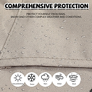 ECOTRIC 3 Bow Boat Canopy Cover Bimini Top Boat Sun Shade Canvas Oxford Fabric 72" L 67"-72" W Grey with Boot Without Frame