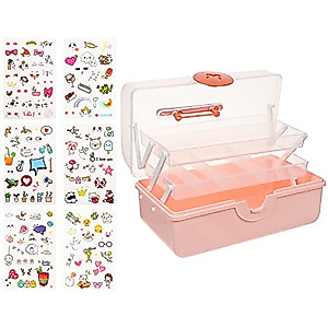 LUOZZY Plastic Storage Box Children Hair Accessories Organizer Container Box Multi-Tier Hairpin Hair Tie Storage Container Pink