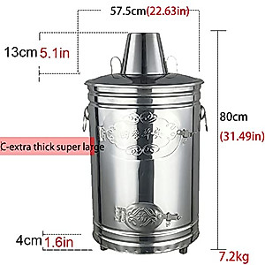 OM-PDD Large Outdoor Trash Incinerator Burn Barrell, Stainless Steel Burn Barrel Incinerator Cage, Incinerator Barrel for Yard Waste/Toilet/Garden/Trash/Paper 12-61Gallon1, ilver