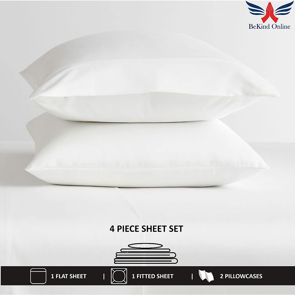 BeKind Online 600 Thread Count Olympic Queen Size Striped Sheet Set 100% Egypt Cotton 600 Thread-Count Hotel Quality Sateen Finish 8-Inches Deep Pockets Cotton Soft Egyptian Sheet - Taupe Stripe