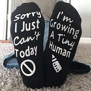 Vamotto Free Size Non Slip Cotton Pregnancy Socks for Women,Pregnancy Gift New Mom Gifts, Growing a Tiny Human Mom Socks 1st Time Mom Gifts