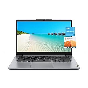 Lenovo 2023 Newest Ideapad 1i 14" HD Ultra-Light Laptop, Intel Pentium N5030 4-Core(Beat N4020), 4GB RAM, 128GB Storage, Stereo Speakers, Up to 10 Hours, WiFi, USB-A&C, 1 Year Microsoft 365, Win11 S