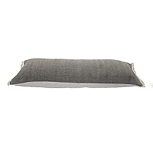 LR Home Charcoal Gray Solid Fringed Throw Pillow, 1 Count (Pack of 1)