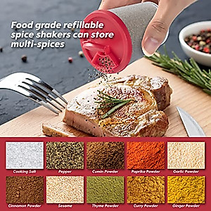 Salt and Pepper Shakers Set of 2 - Jelife 4.3oz Salt Shaker with Lid Medium Airtight Plastic Spice Jar, Moisture-Proof Spice Dispenser Set to go for Travel Camping Picnic Outdoors Kitchen Lunch Boxes