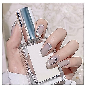 Hacaus 1PCS Mirror Metal Gel Polish Metallic Silver Gel Nail Polish Glossy Painted Nail Gel Soak Off Painting Drawing UV Gel Nail Art