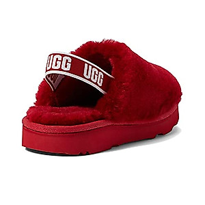 UGG Unisex-Child Fluff Yeah Clog Slipper, Samba Red, 11 Little Kid