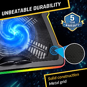 KLIM Ultimate RGB Laptop Cooling Pad - Silent & Stylish