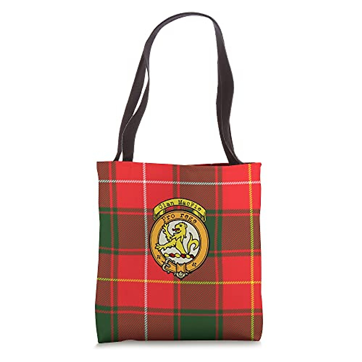 MacFie Clan Scottish Crest and Tartan Tote Bag