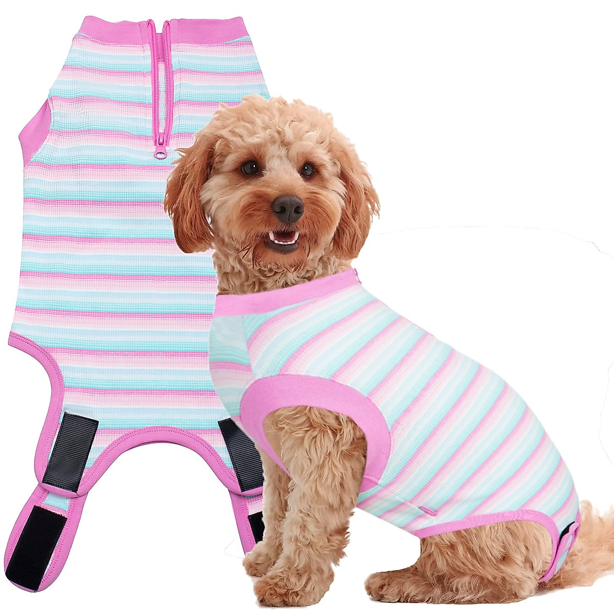 Wabdhally Dog Surgery Recovery Suit,Surgical Recovery Female Spay Suit for Small Dogs Cats,Surgery Recovery Multi Pink Onesie S