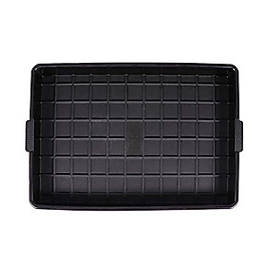 YARNOW Plant Pot Trays Rectangle Plastic Humidity Tray Indoor Plants Succulents Flower Bonsai Tree Saucer Organizer 1pc Black 33.5x23.5x3cm